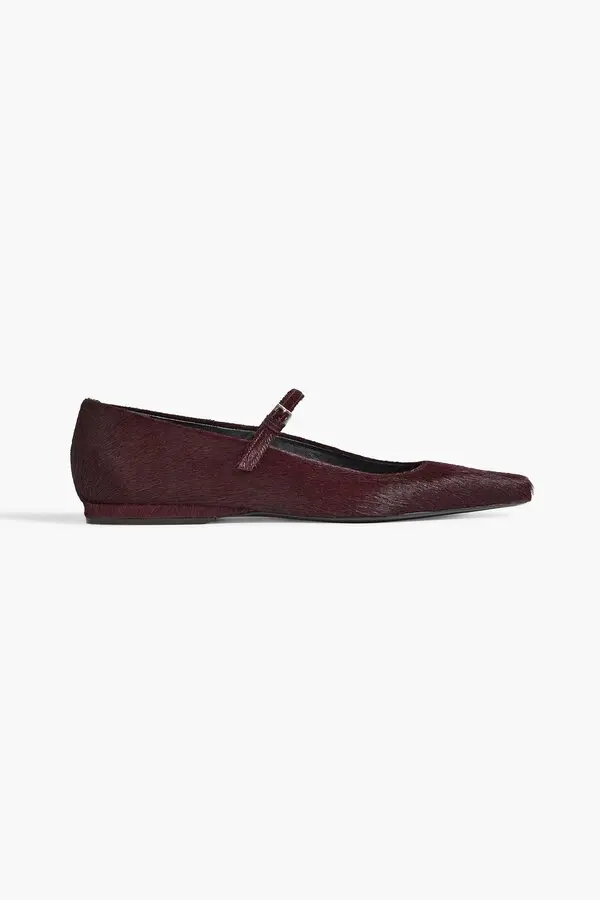 Loulou De Saison Leone Calf Hair Mary Jane Flats - Burgundy