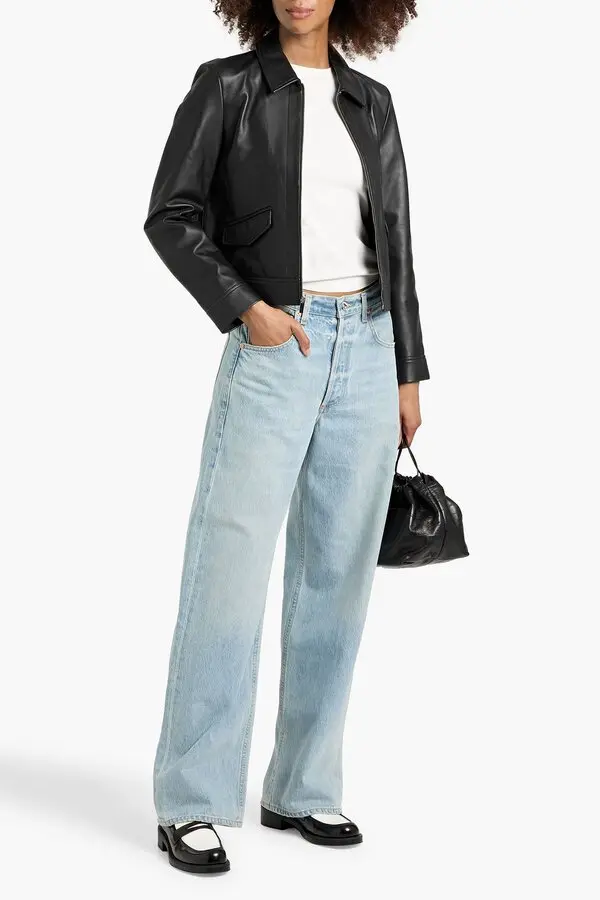 Theory Leather Zip-up Jacket