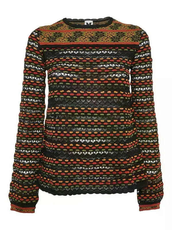 Missoni Wool-cotton Blend Crew Neck Sweater - Black