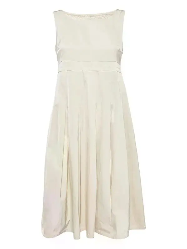 Max Mara Sleeveless Beige Cotton Dress
