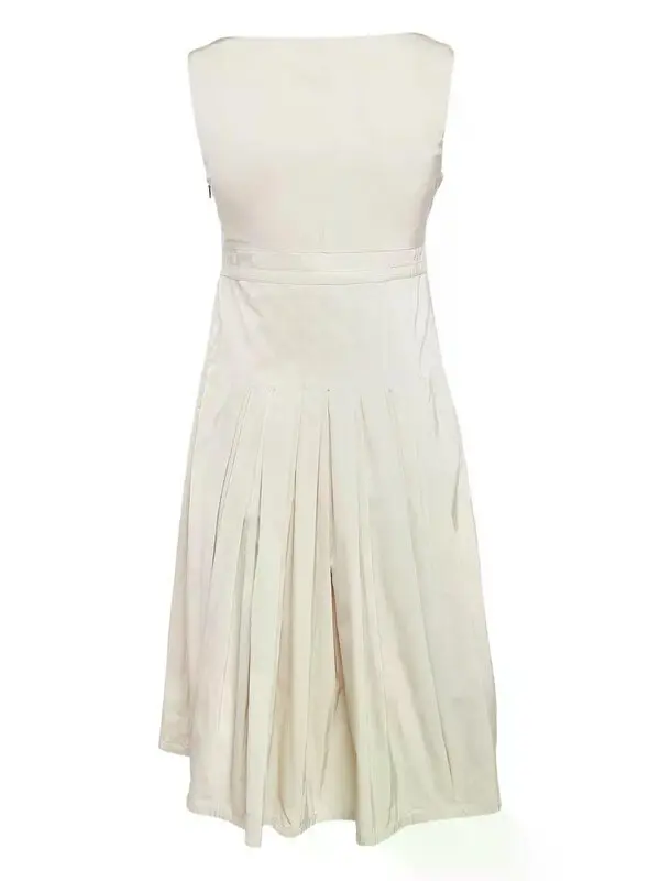 Max Mara Sleeveless Beige Cotton Dress