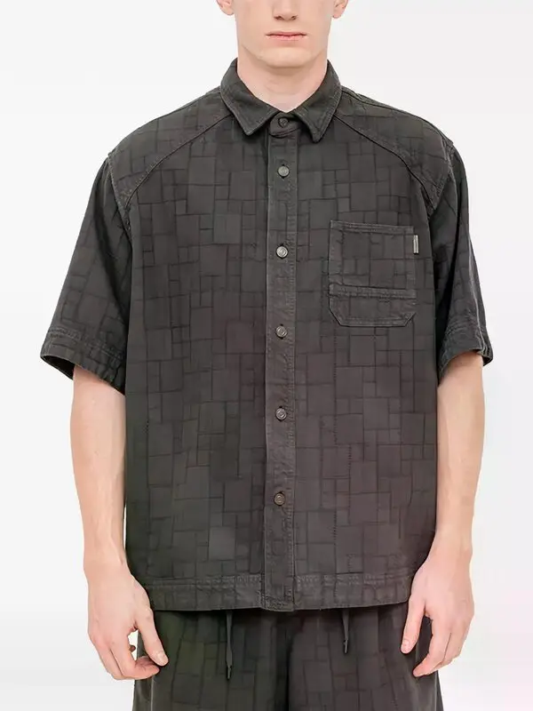 JUUN.J Geometric-patterned Short-sleeved Shirt