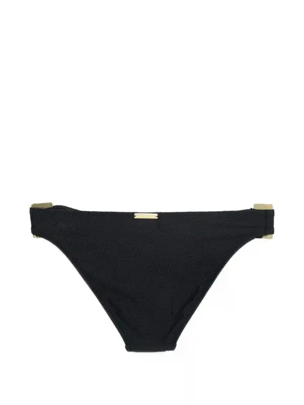 Heidi Klein Textured Bikini Bottoms With Gold-tone Hardware