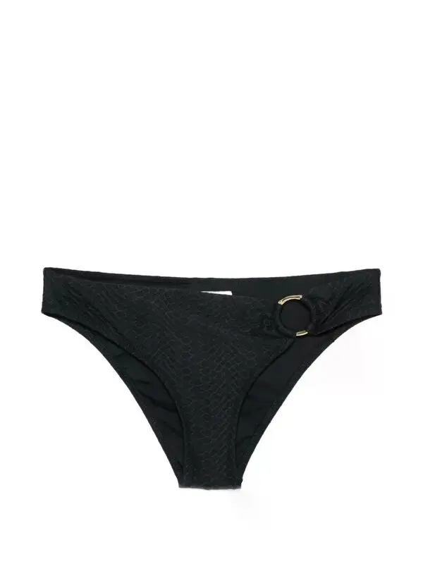 Heidi Klein Snake-effect Ring Detail Bikini Bottoms - Black