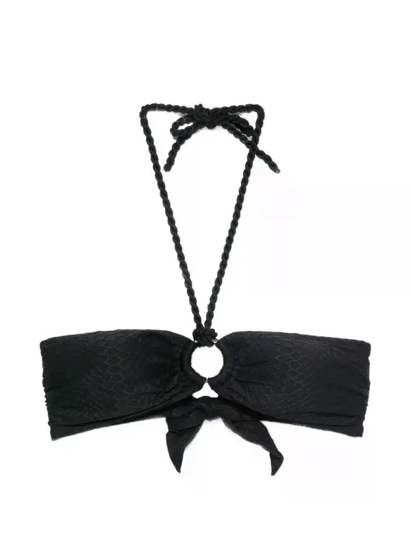 Heidi Klein Honeycomb Textured Halterneck Bikini Top - Black