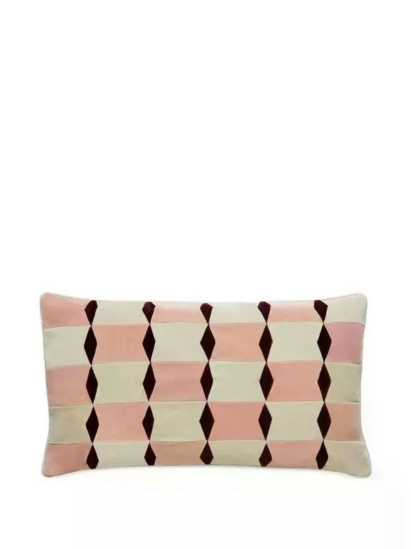 CHRISTINA LUNDSTEEN Florence Geometric Velvet Cushion - Neutrals