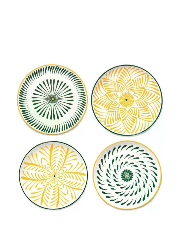 SERAX X Waww La Table Bazaar Geometric-pattern Dinner Plates - White