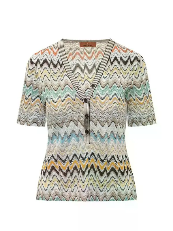 Missoni Zigzag Knit V-neck Top