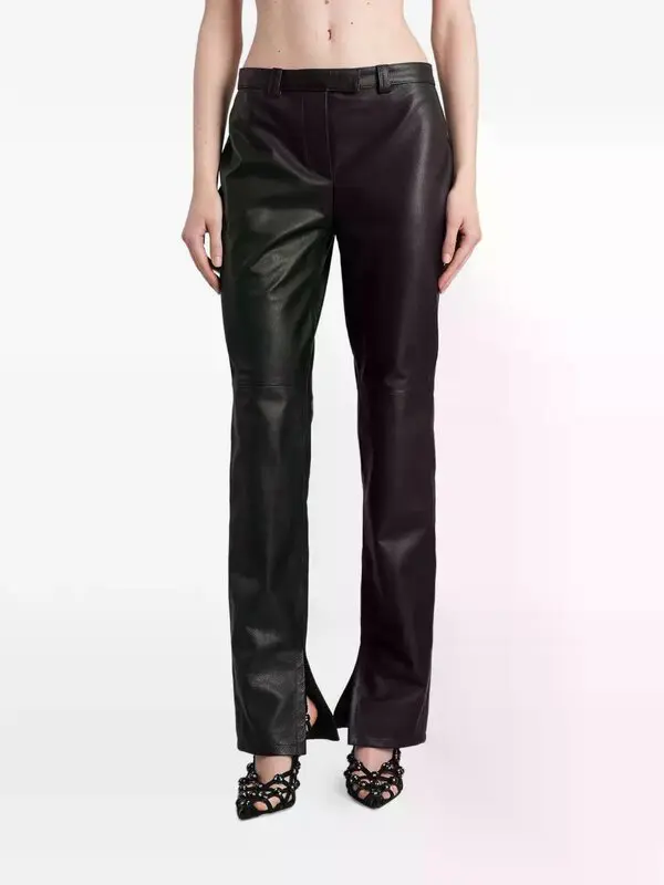 ANGELICA MONTINI Split-hem Leather Trousers