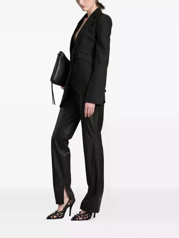 ANGELICA MONTINI Split-hem Leather Trousers
