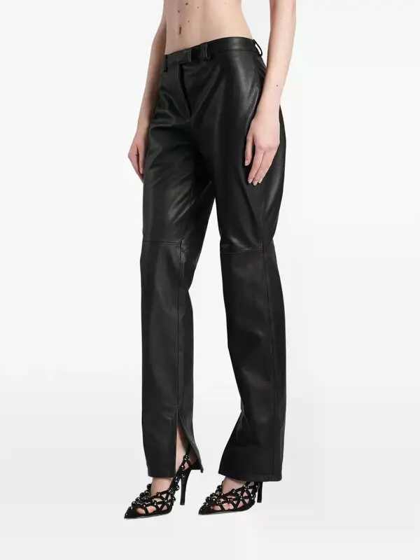 ANGELICA MONTINI Split-hem Leather Trousers