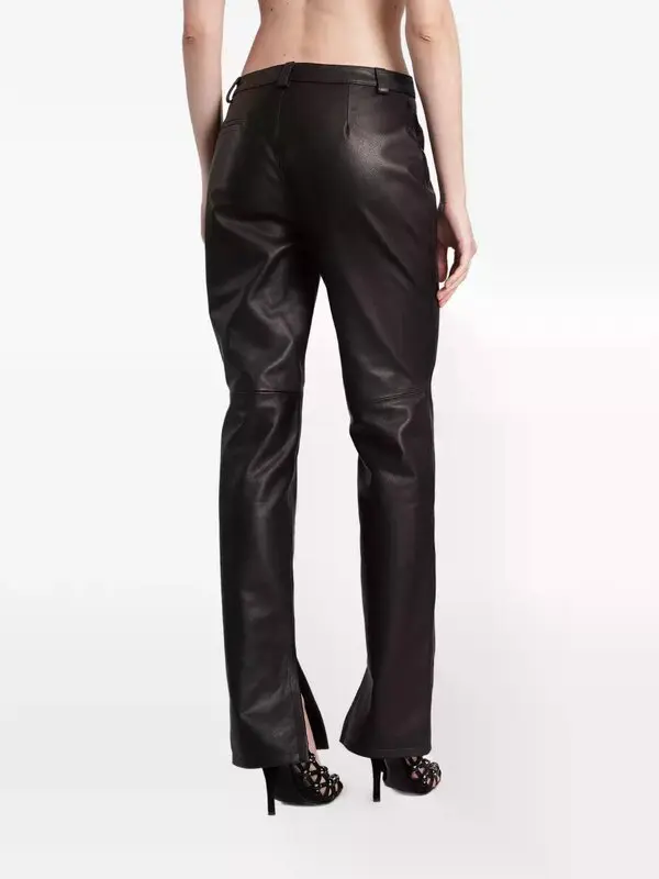 ANGELICA MONTINI Split-hem Leather Trousers