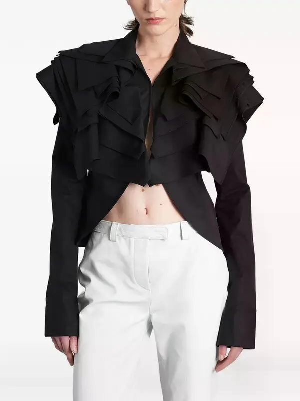 ANGELICA MONTINI Jasmin Ruffled Cropped Jacket