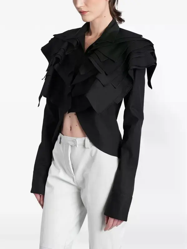 ANGELICA MONTINI Jasmin Ruffled Cropped Jacket