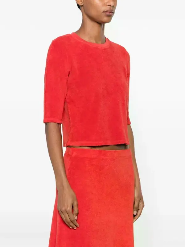 Suzie Kondi Terry Cloth Cropped T-shirt