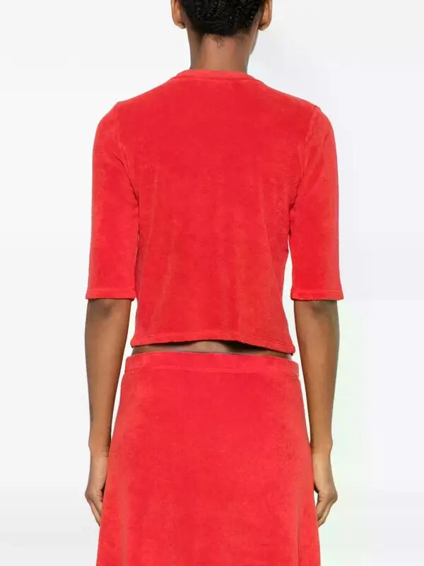 Suzie Kondi Terry Cloth Cropped T-shirt
