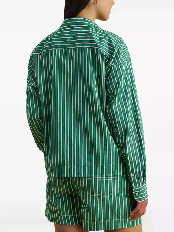 Ralph Lauren Striped Cotton V-neck Blouse