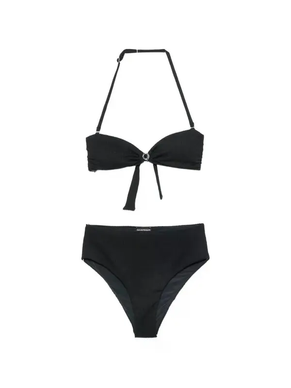Emporio Armani Logo Plaque Bikini - Black
