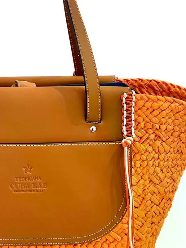 CUBA LAB Tropicana Woven Tote Bag