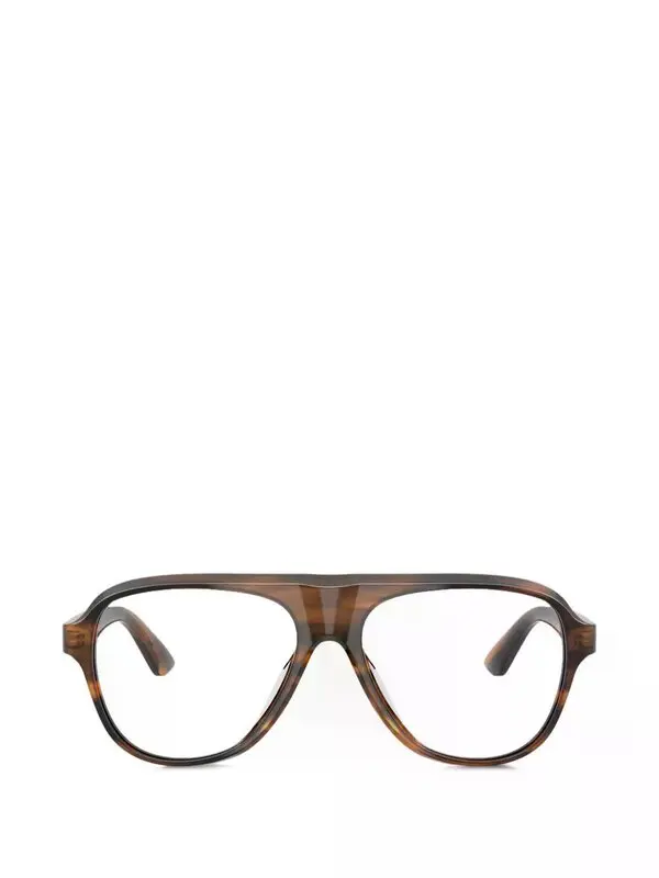 Oliver Spencer Pilot-frame Glasses - Brown