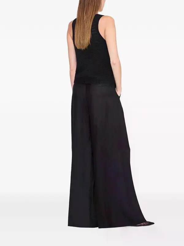 ANINE BING Arie Crochet-knit Tank Top - Black