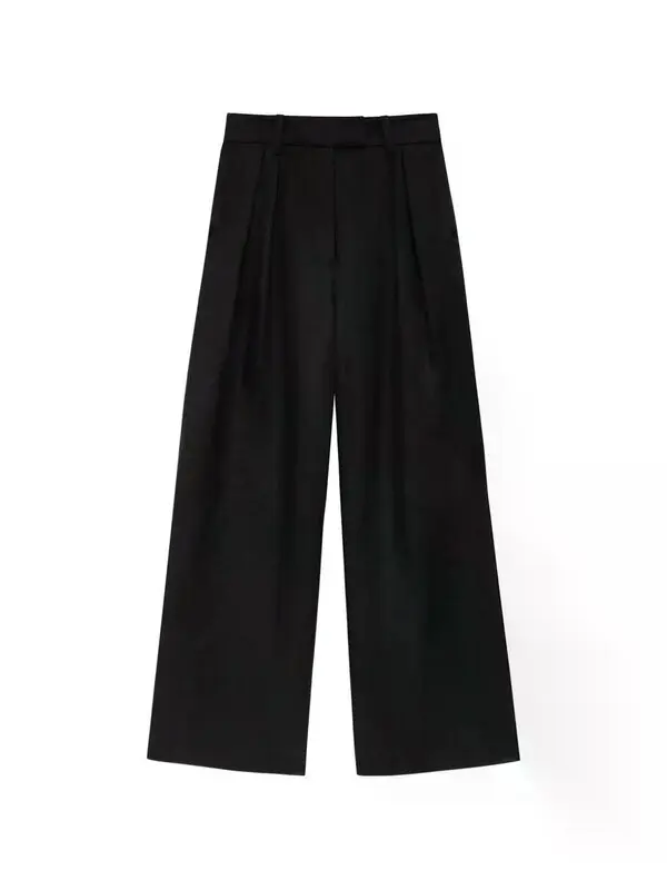 ANINE BING Lou Pleated Palazzo Pants - Black