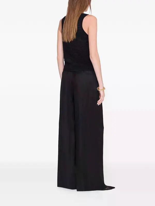 ANINE BING Lou Pleated Palazzo Pants - Black
