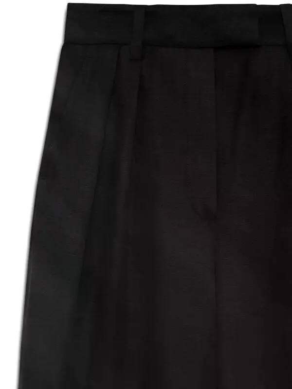 ANINE BING Lou Pleated Palazzo Pants - Black