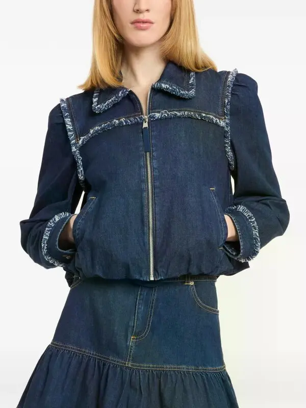 Cinq À Sept Multicolor Fringe Denim Jacket