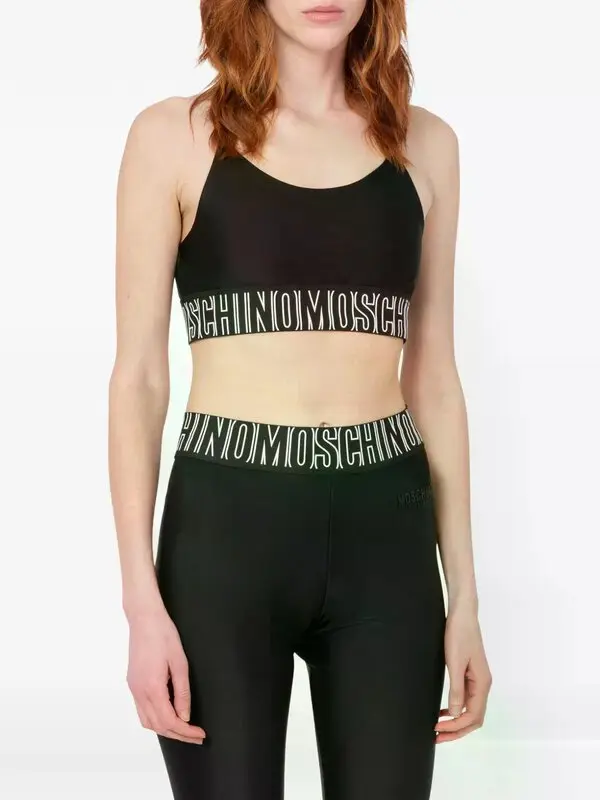Moschino Underband Racerback Cropped Top - Black