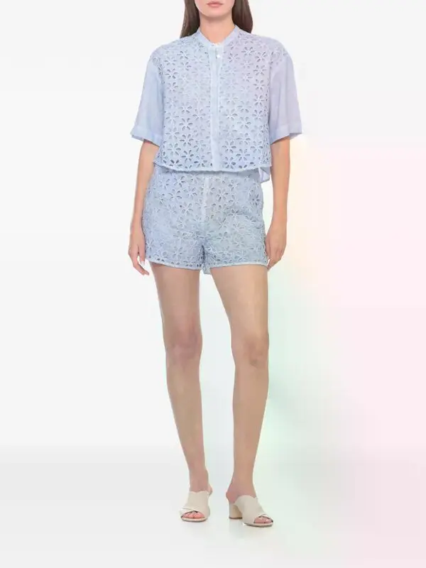 120% Lino Embroidered Linen Shorts
