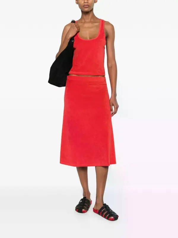 Suzie Kondi Sienna Terry-cloth Midi Skirt