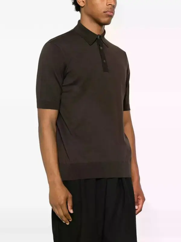 HOSIO Short-sleeve Knitted Polo Shirt