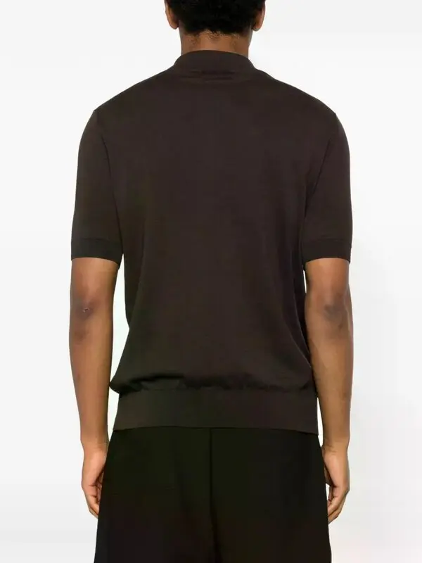 HOSIO Short-sleeve Knitted Polo Shirt