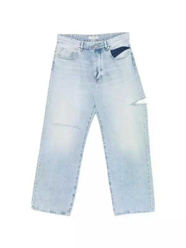 ICON DENIM LOS ANGELES Scott Distressed-effect Straight-leg Jeans