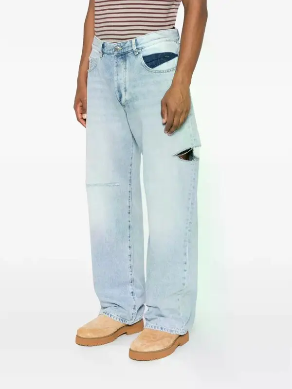 ICON DENIM LOS ANGELES Scott Distressed-effect Straight-leg Jeans