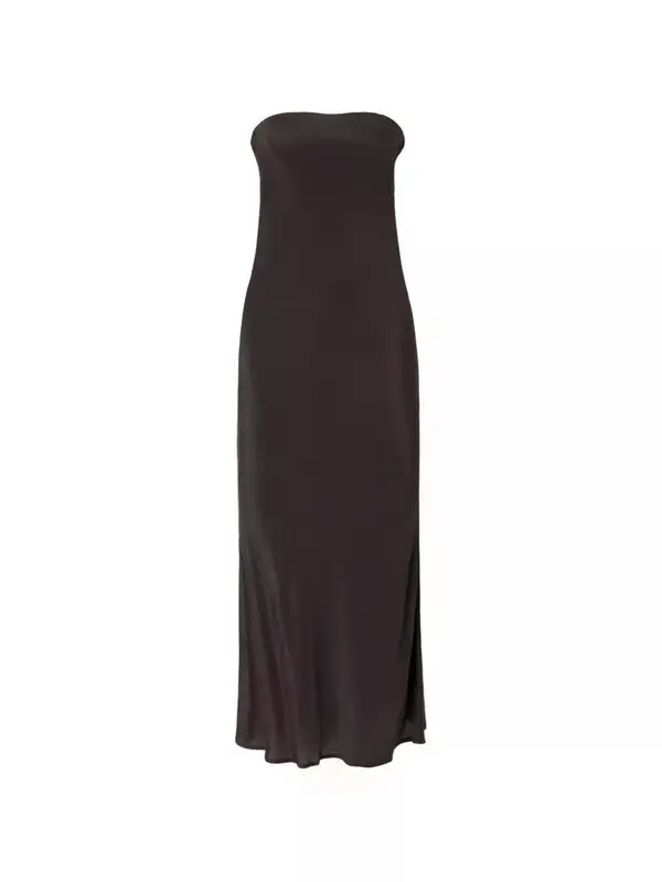 Pinko Strapless Satin-finish Dress - Brown