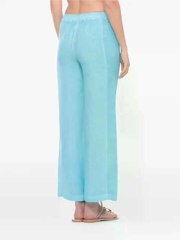 120% Lino Ladder-stitch Wide-leg Trousers