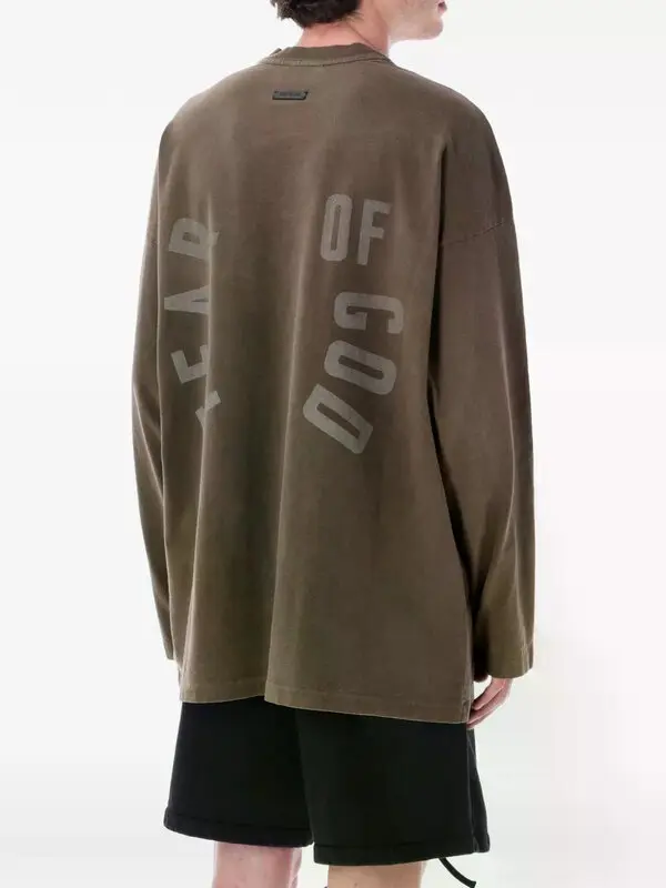 Fear Of God Logo-print Long-sleeve T-shirt - Brown