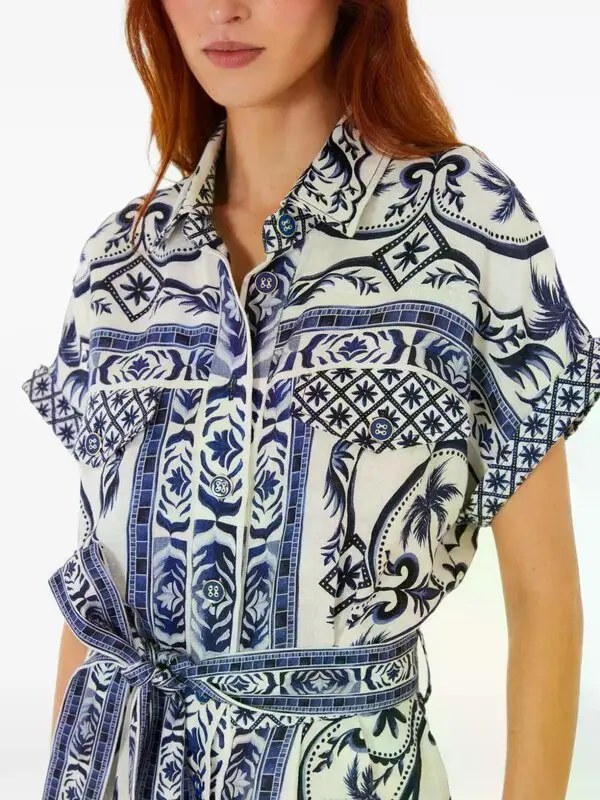 Farm Rio Wonderful City Belted Romper - White