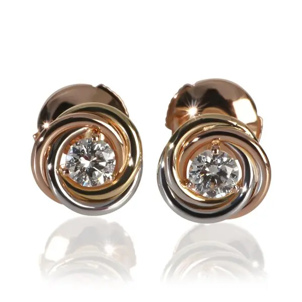 Cartier 3-tone Gold Diamond Stud Earrings - 3_tone_gold