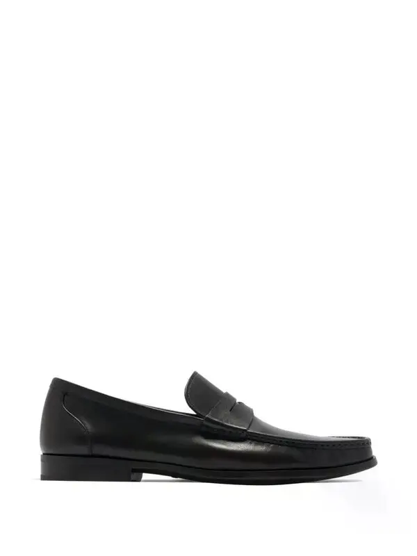 Magnanni Penny-slot Square-toe Loafers - Black