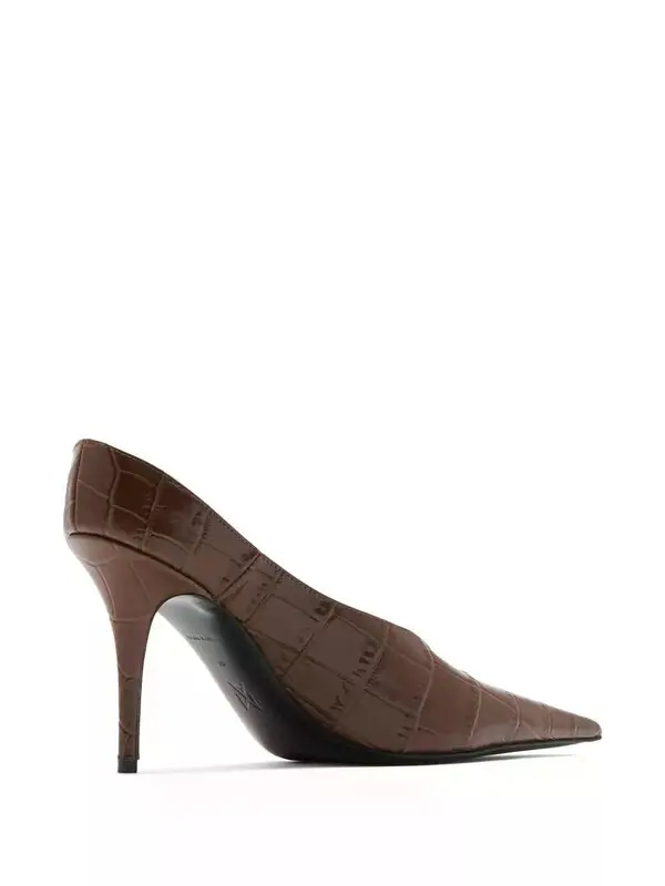 Amina Muaddi Croc-effect Pumps