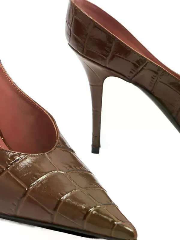 Amina Muaddi Croc-effect Pumps