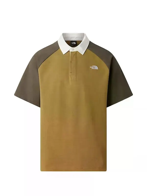 The North Face Colour-block Raglan-sleeve Polo Shirt - Green