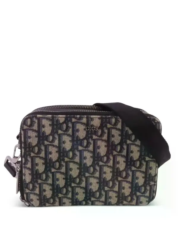 Dior Oblique Canvas Zipped Shoulder Bag - Neutrals