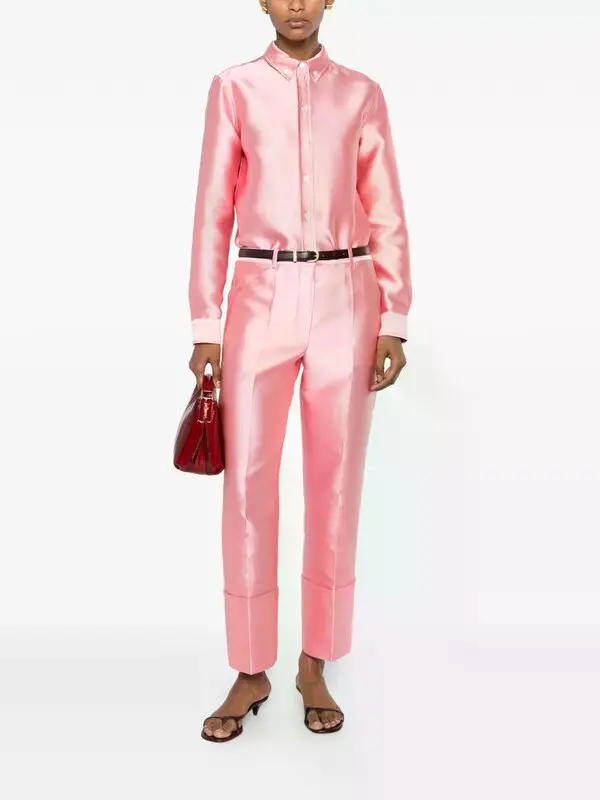 Calvin Klein Satin-finish Turn-up-cuff Trousers