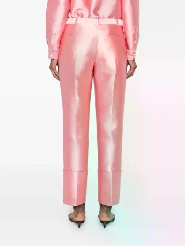 Calvin Klein Satin-finish Turn-up-cuff Trousers