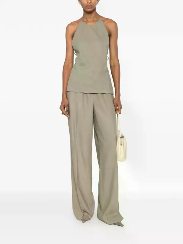 Calvin Klein Fernanda Wide-leg Trousers In Beige - Neutrals
