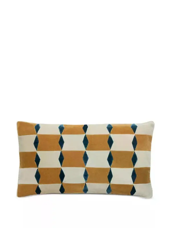 CHRISTINA LUNDSTEEN Florence Geometric Velvet Cushion - Neutrals